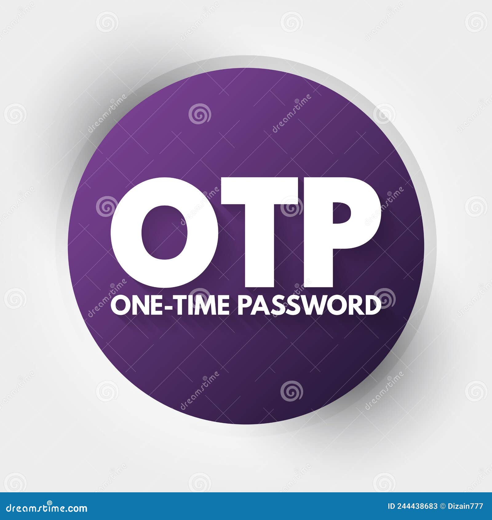 OTP - One Time Password Acronym, Technology Concept Background Stock ...