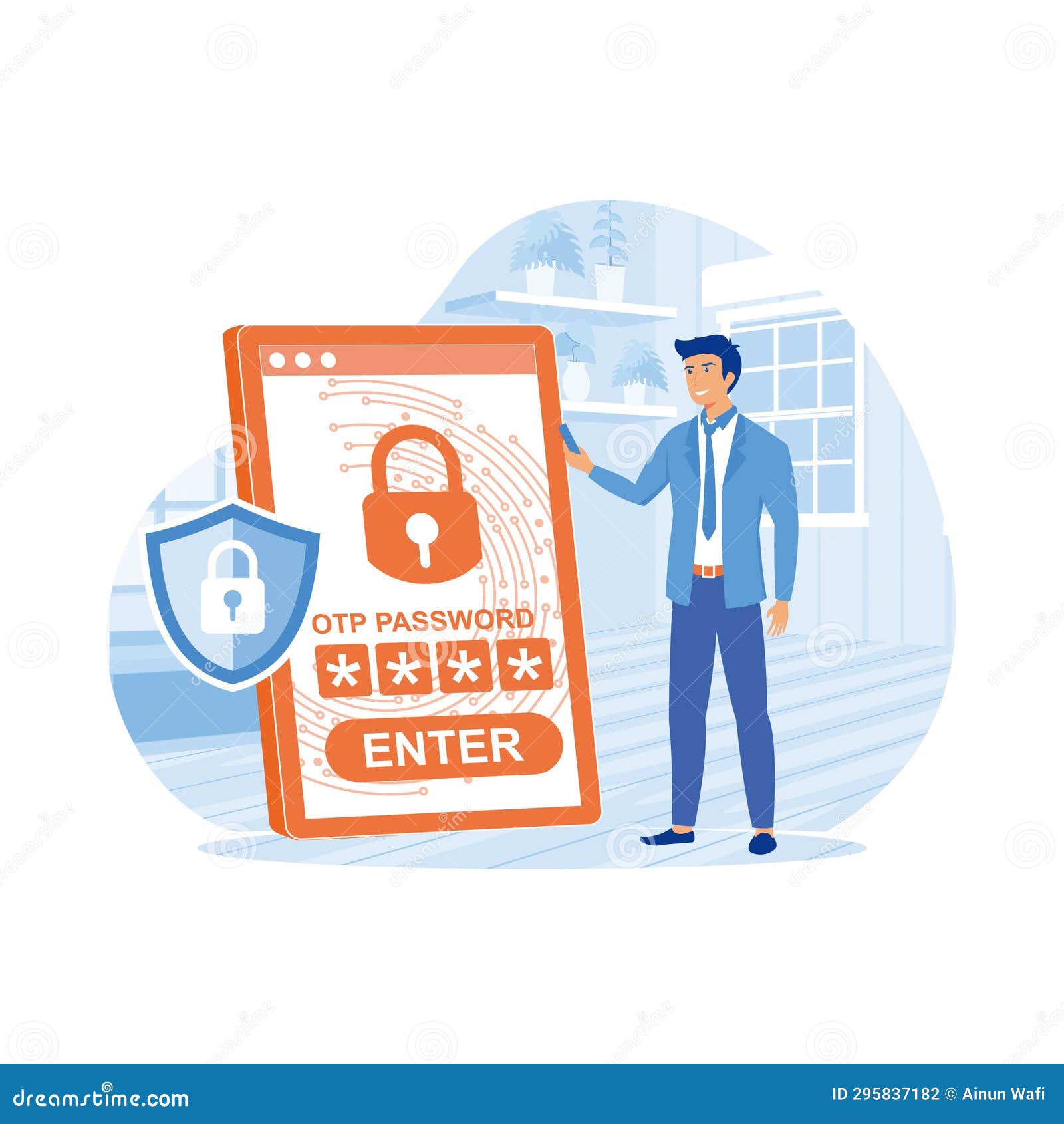 Otp One Time Password Acronym Technology Concept Background Royalty