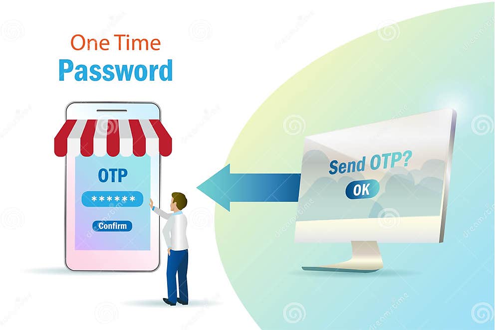 OTP One Time Password, Two Factor Authentication Code on Laptop ...
