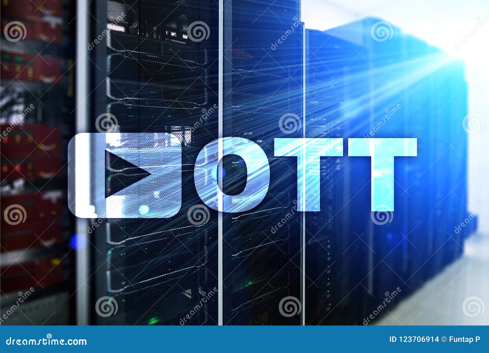 OTT, IPTV, Video Streaming Over The Internet. Data Center, Server Room ...