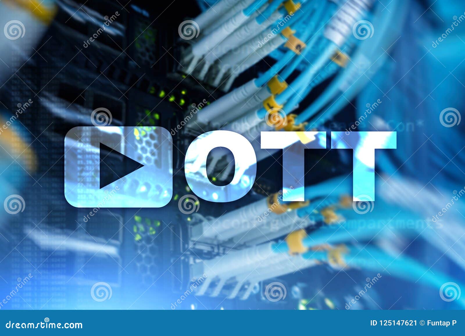 OTT, IPTV, Video Streaming Over The Internet. Data Center, Server Room ...
