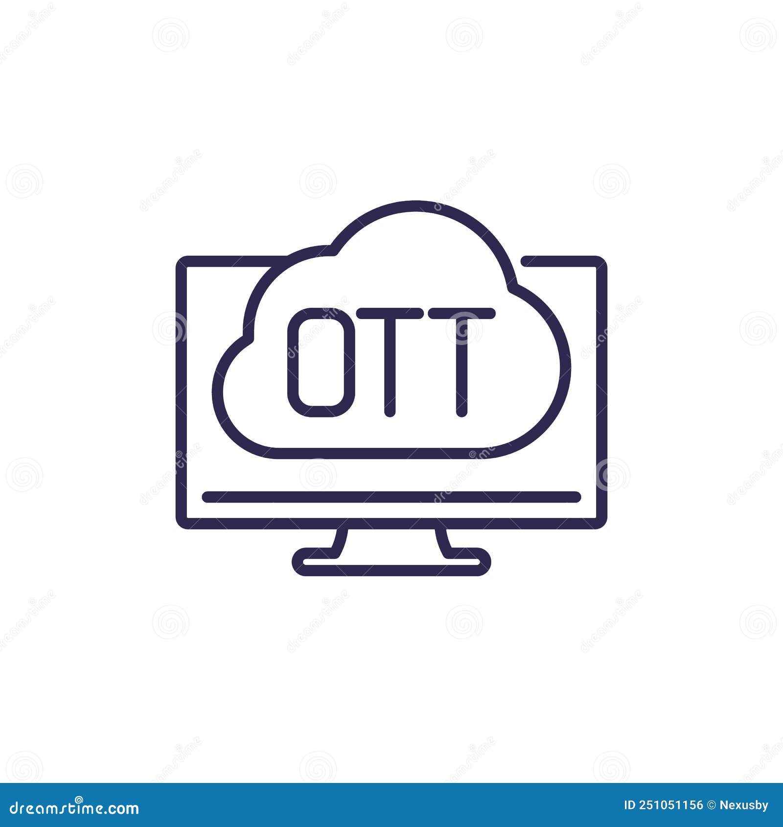 OTT Media Platform Line Icon Stock Vector - Illustration of multimedia ...