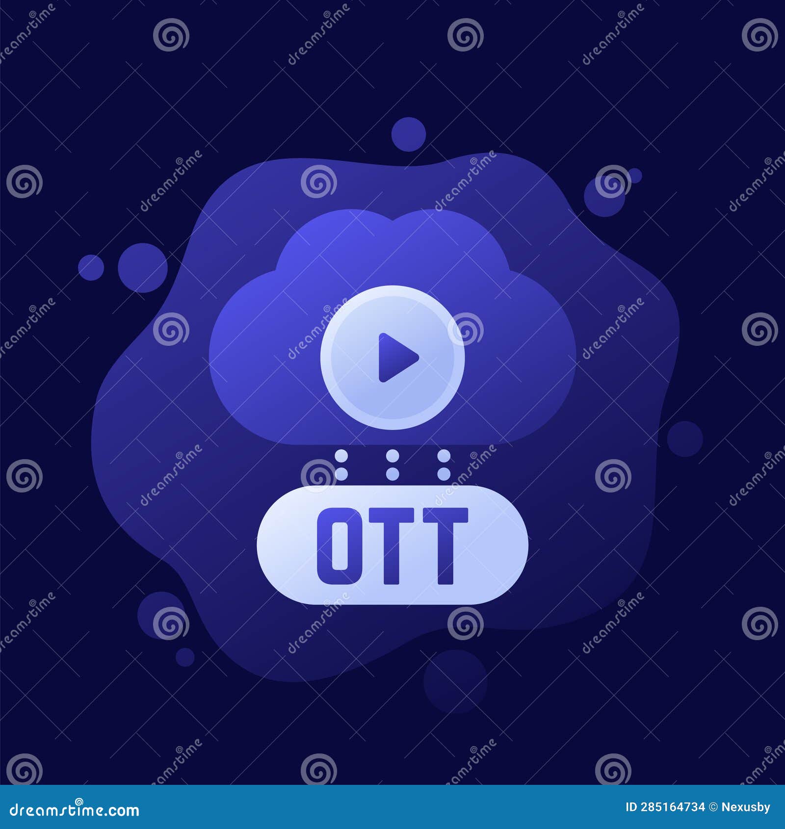 OTT Platform Icon with a Cloud, Vector Design Stock Vector ...