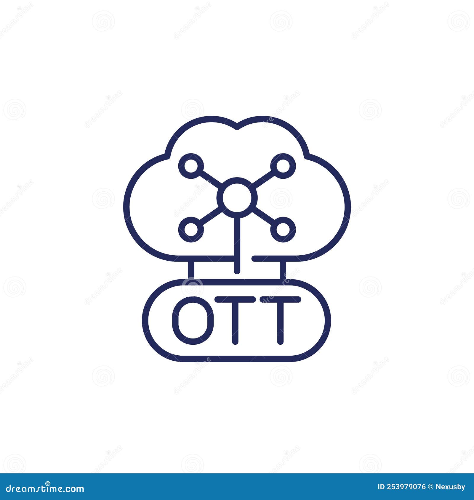 OTT Platform Line Icon with a Cloud Stock Vector - Illustration of ...