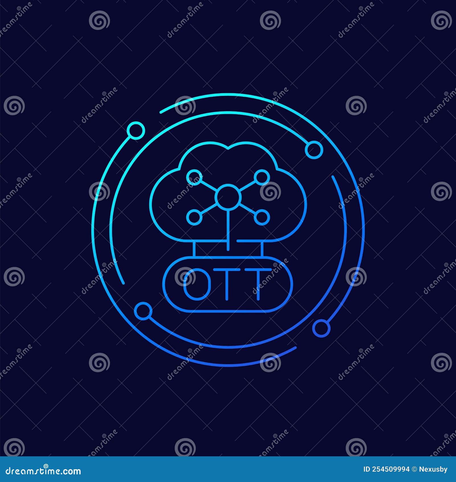 OTT Platform Line Icon for Web Stock Vector - Illustration of design ...
