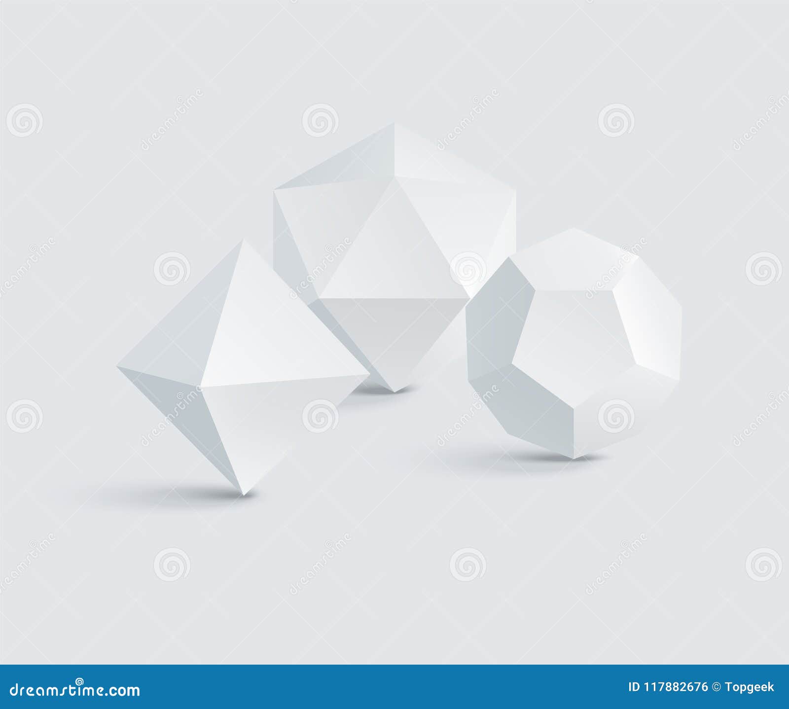 Ottaedro E Icosaedro, Prismi Di Dodecahedron Illustrazione Vettoriale ...
