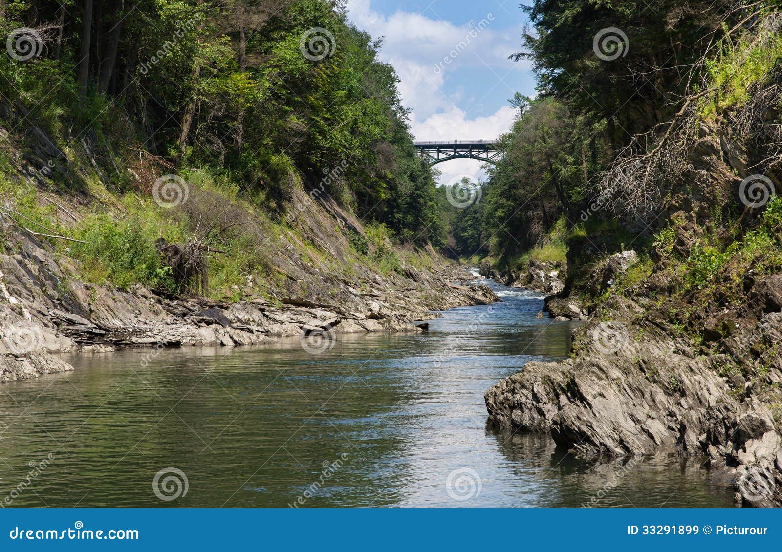 Ottauquechee River Flowing through the Quechee Gorge Stock Image ...