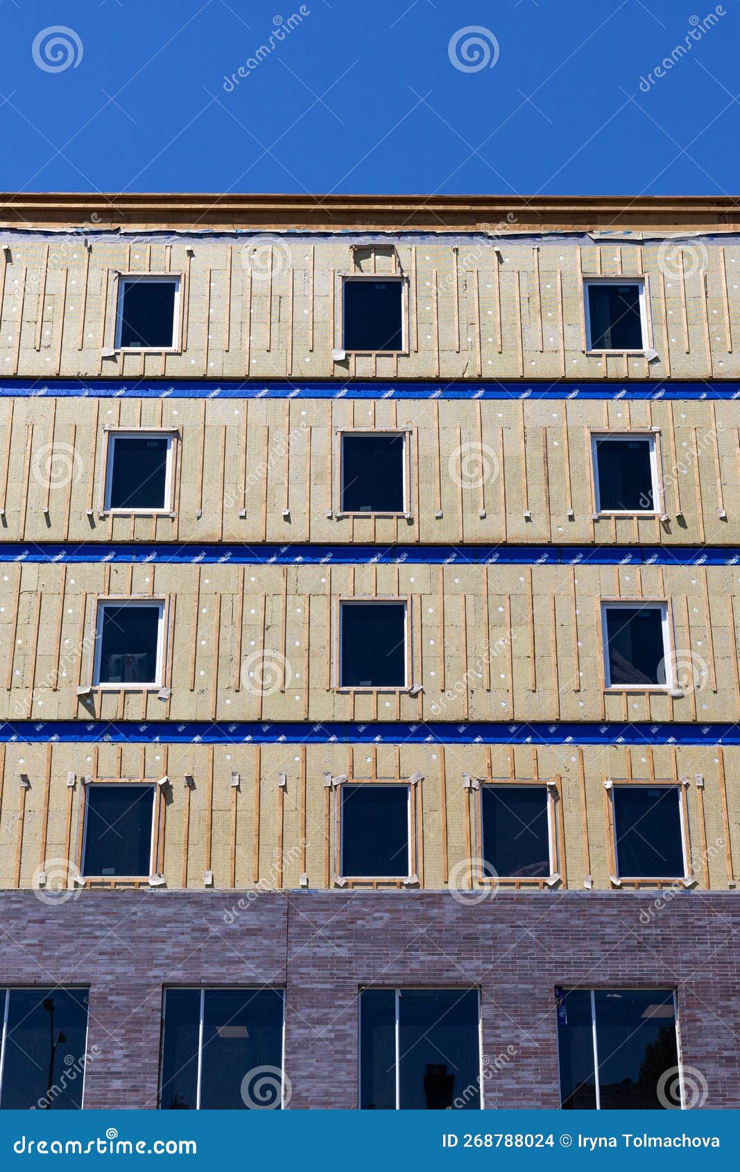 Construction Site in Ottawa, Canada. Wall of High-rise Building ...