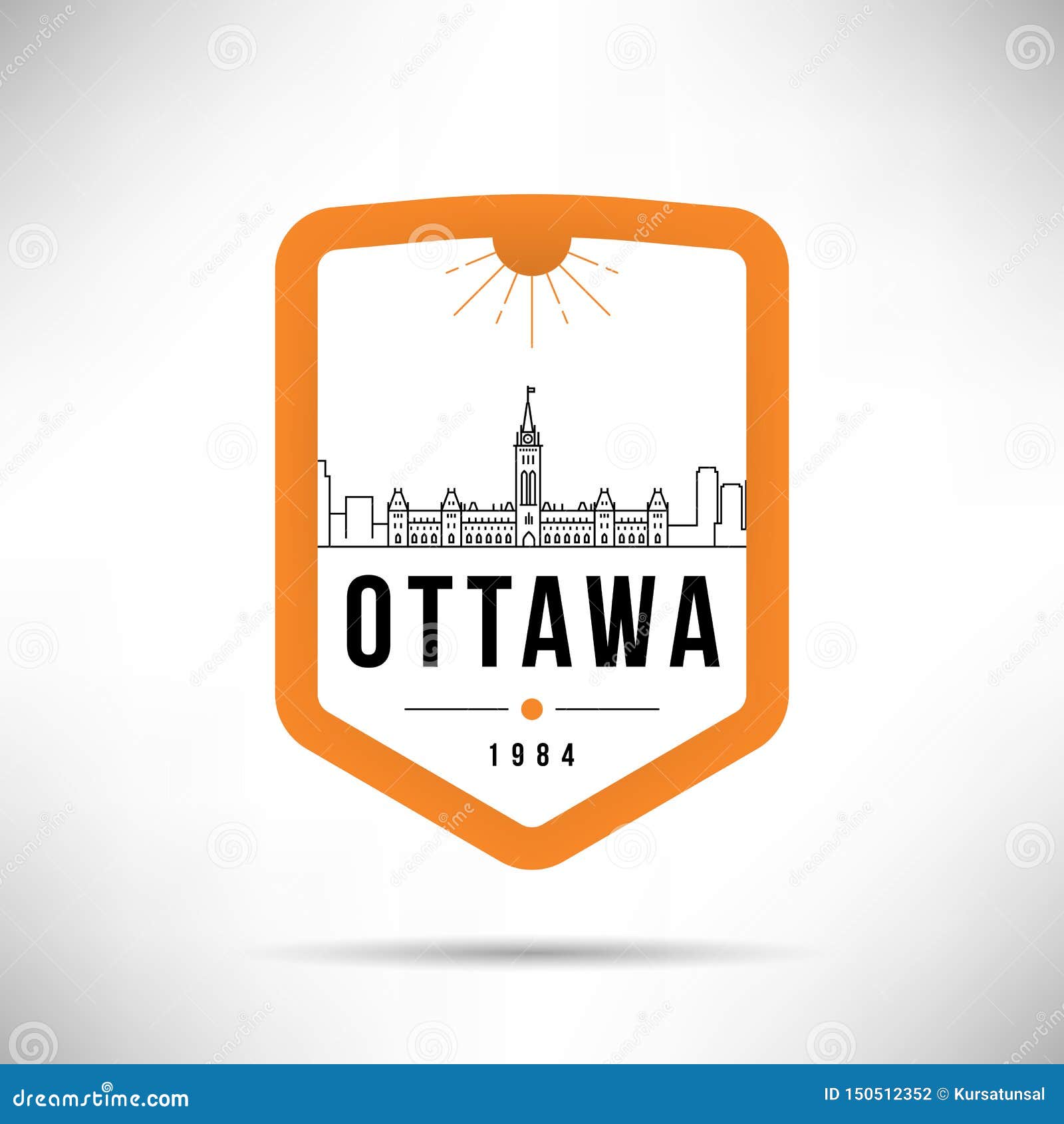 Ottawa City Modern Skyline Vector Template Stock Illustration ...