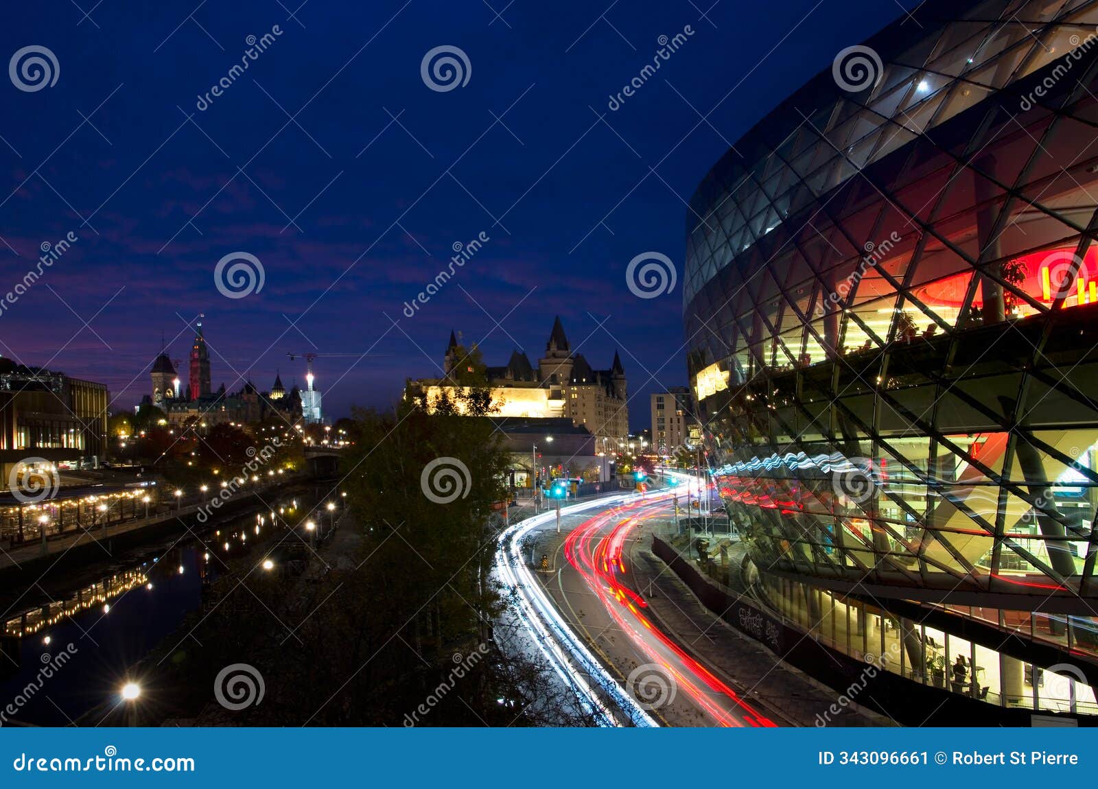 Ottawa Convention Centre on Colonel by Viewed at Night Editorial Photo ...