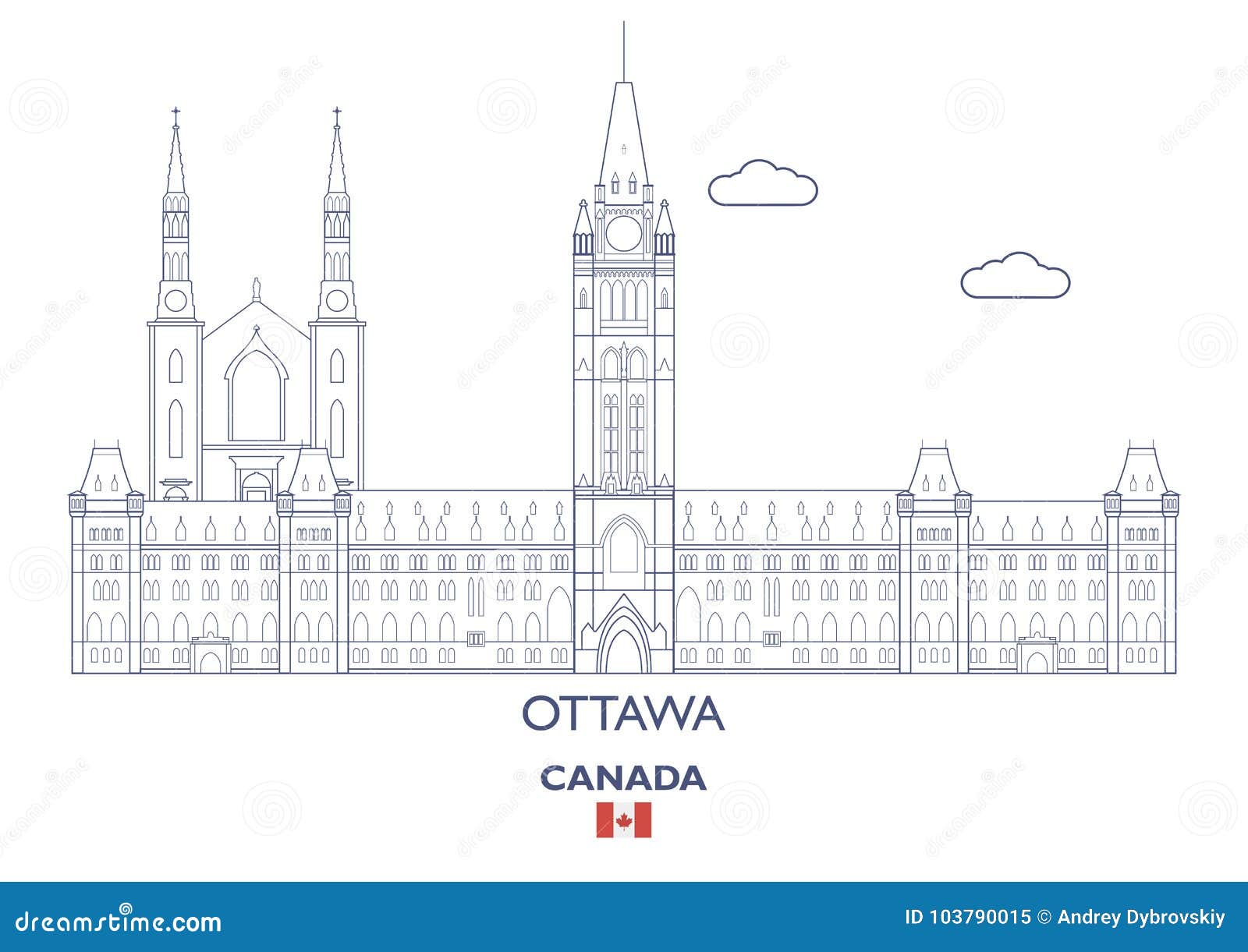 Ottawa City Skyline, Canada Stock Vector - Illustration of design ...