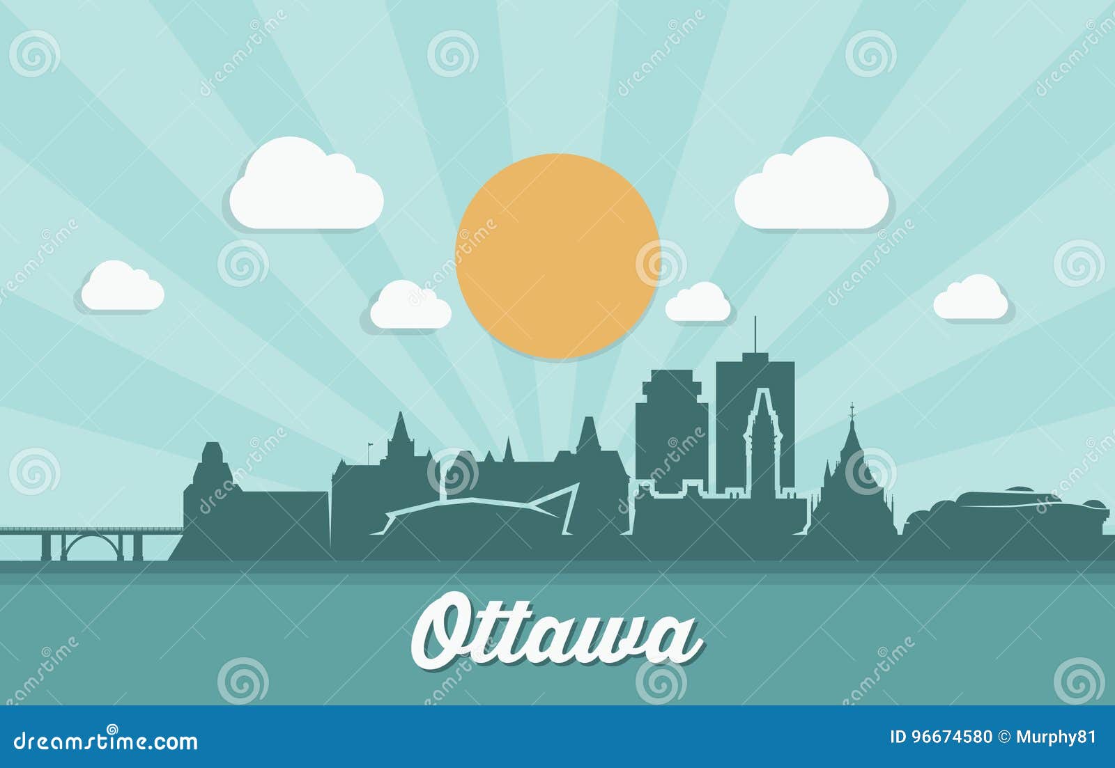 Ottawa Skyline - Canada - Vector Illustration Stock Vector ...