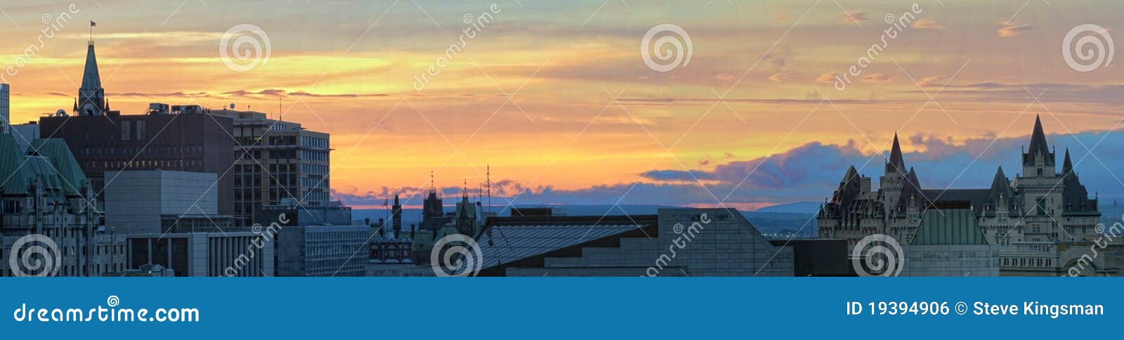 Ottawa Sunset Panoramic stock photo. Image of postcard - 19394906