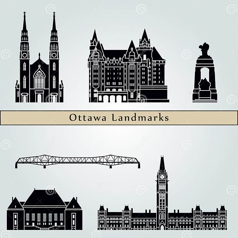 Ottawa V2 Landmarks and Monuments Stock Vector - Illustration of vector ...