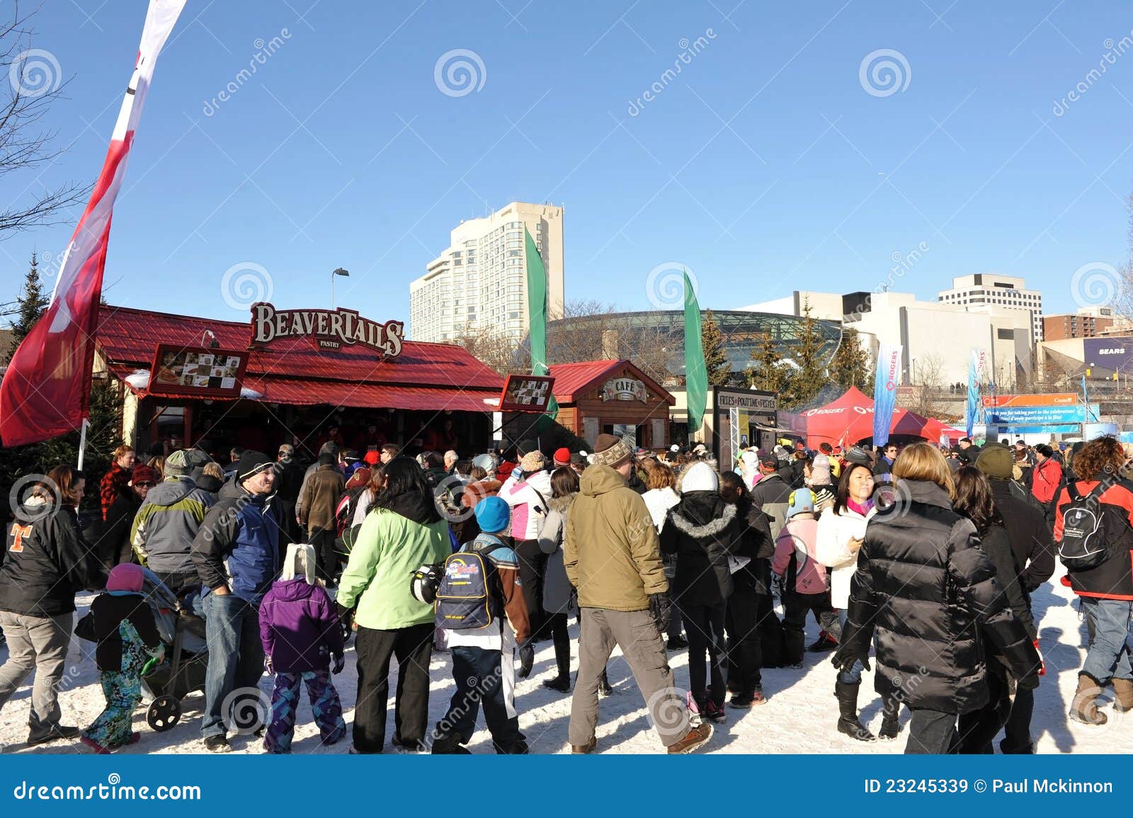 Ottawa Winterlude with Local Food Kiosks Editorial Stock Image - Image ...