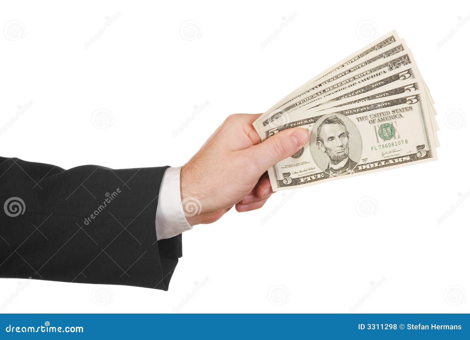 Ottenere pagato fotografia stock. Immagine di banconote - 3311298