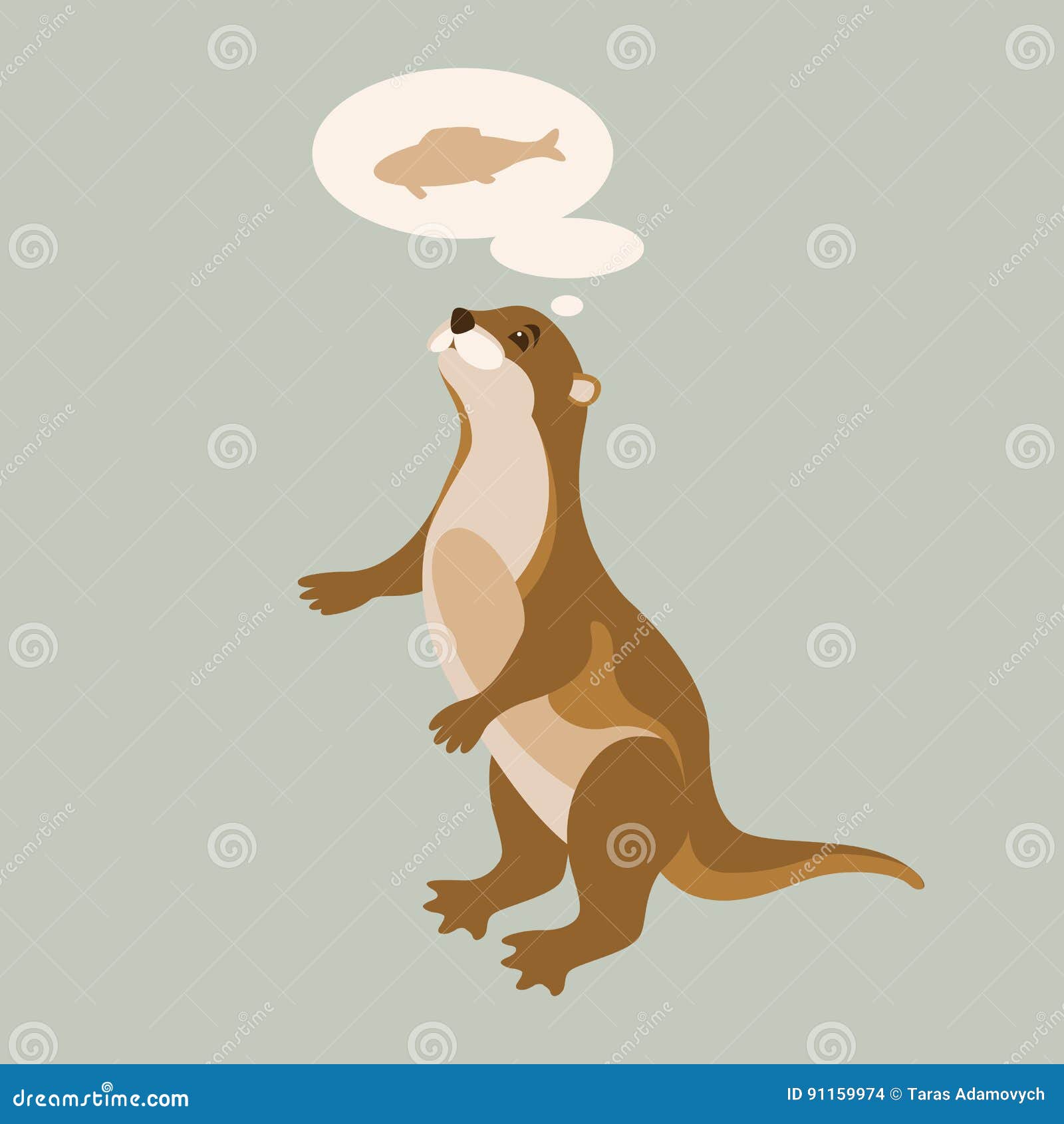 Otter Cartoon Vector Illustration Stock Vector - Illustration of white ...