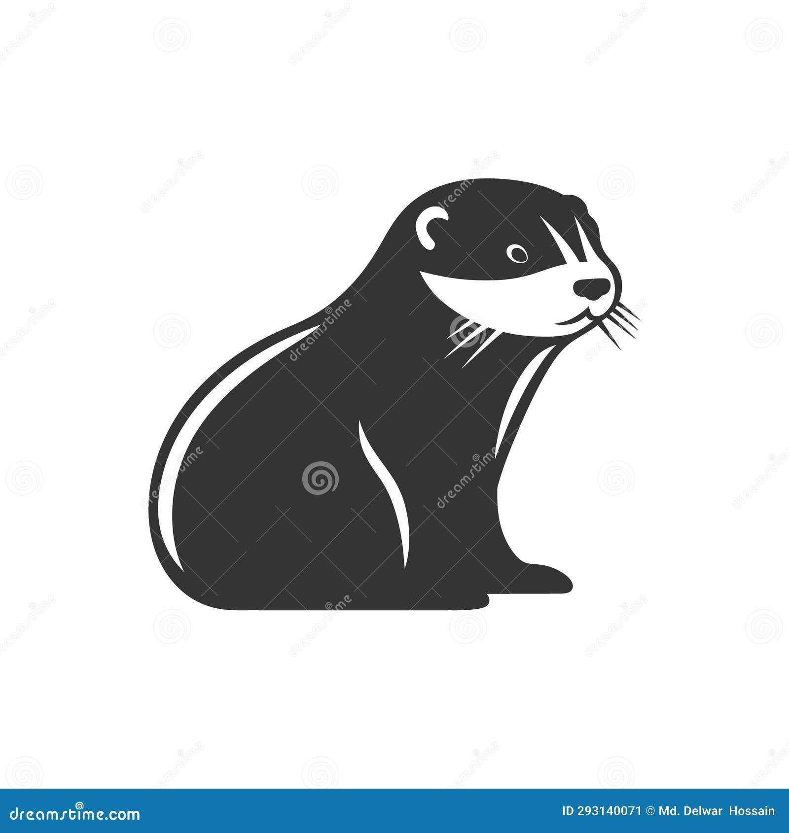 Otter icon stock vector. Illustration of drawing, beak - 293140071