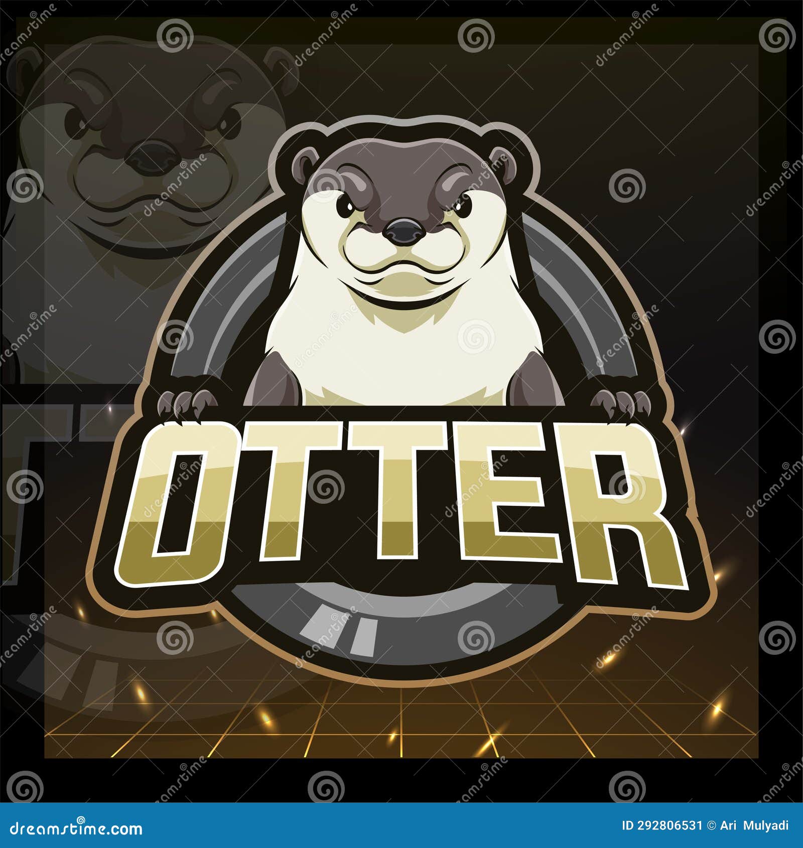 Otter Mascot. E Sport Logo Design Stock Illustration - Illustration of ...