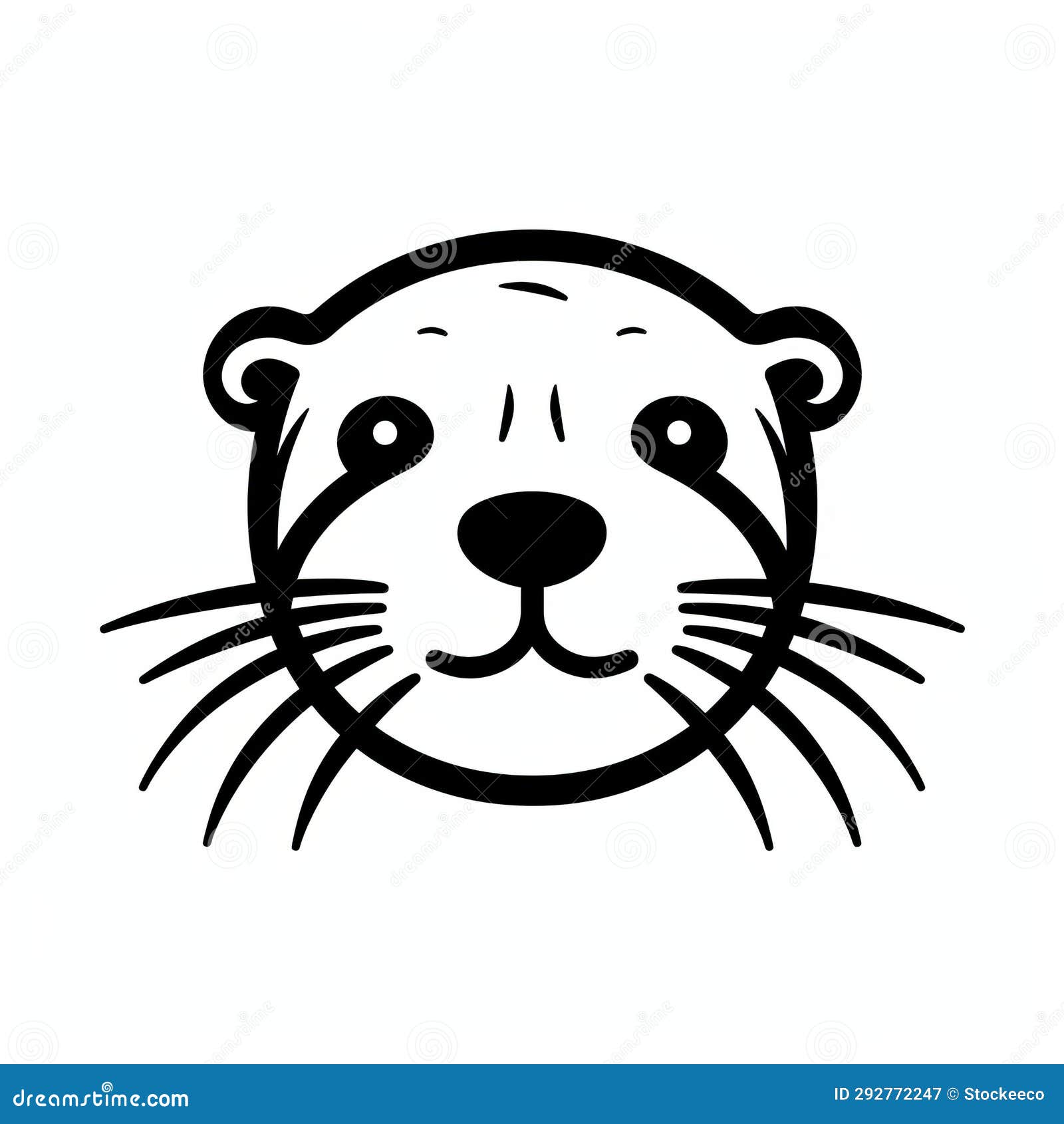Minimalist Otter Tattoo Design: Clean And Simple Stenciled Iconography ...