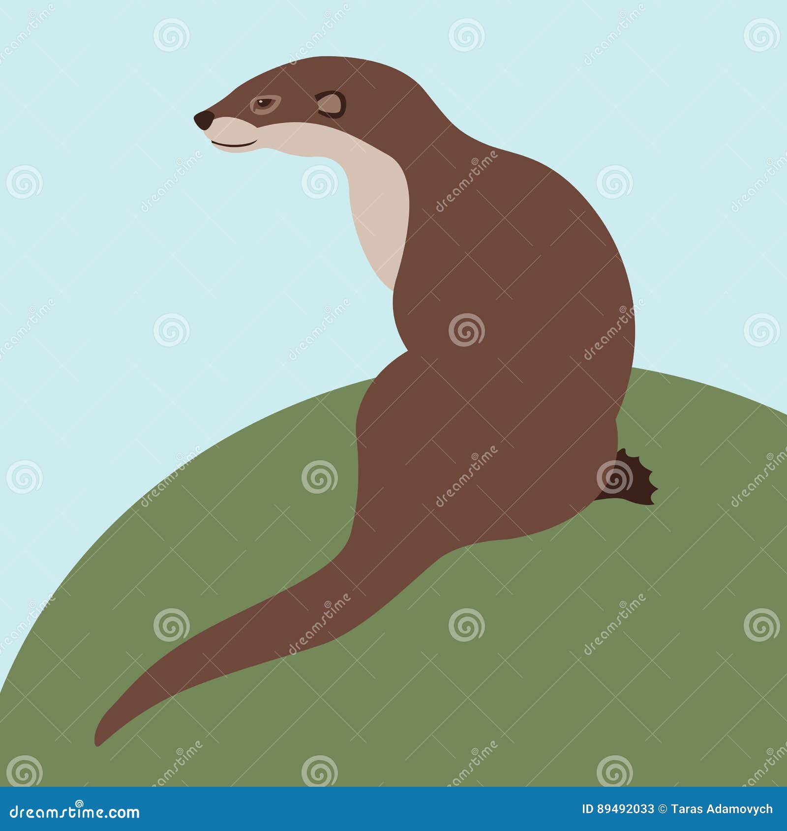 Otter Vector Illustration Style Flat Stock Vector - Illustration of ...