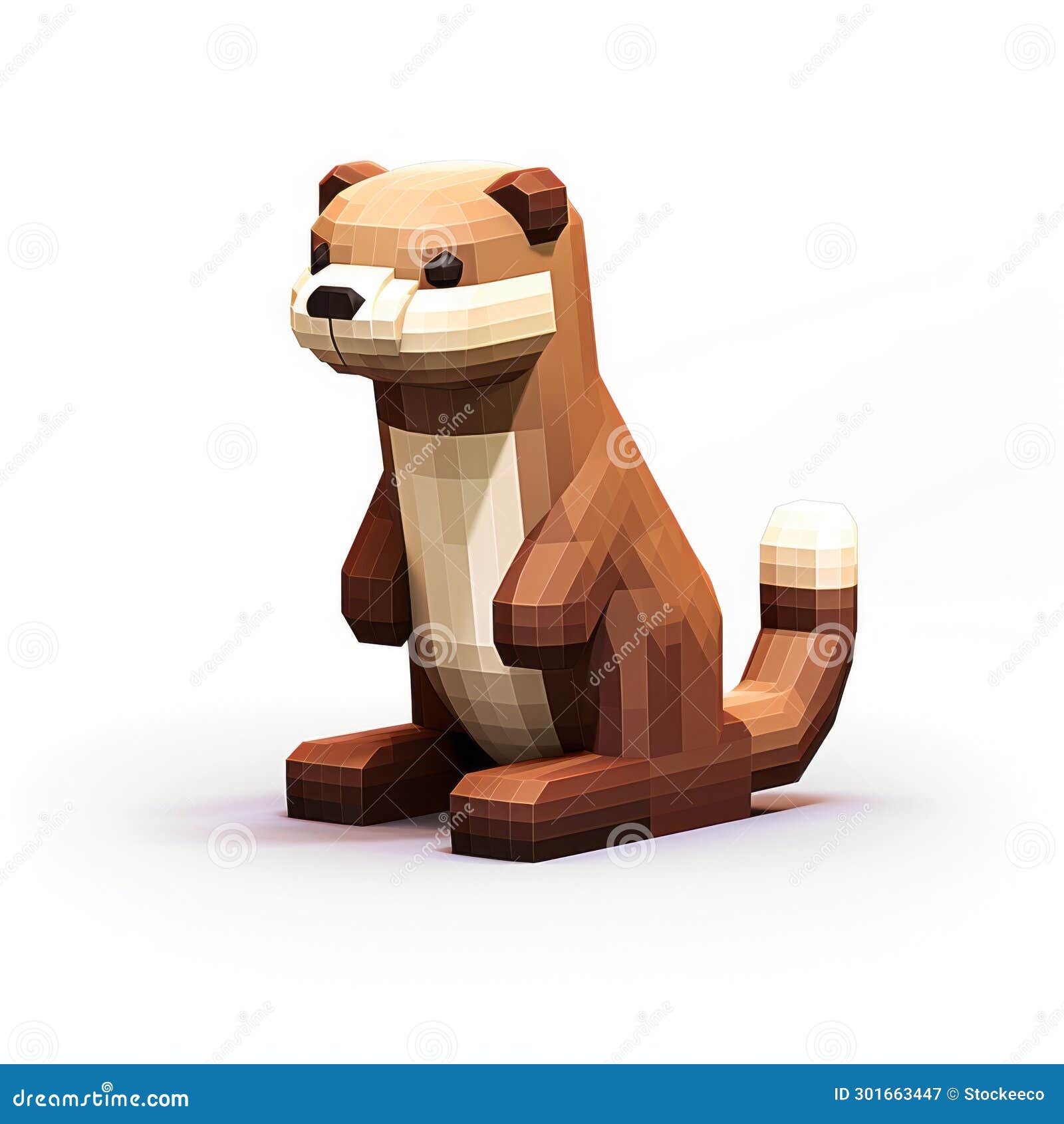 Unique Otter Minecraft Pixel Figure with Vray-inspired Design Stock ...