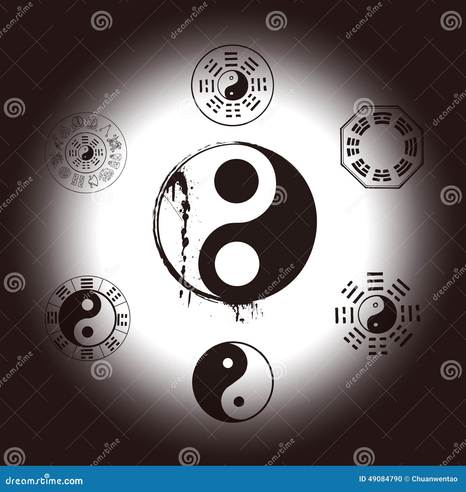 Otto diagramma e Tai Ji illustrazione vettoriale. Illustrazione di ...