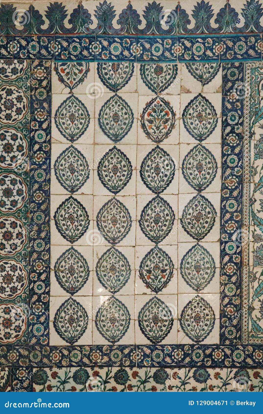 Ottoman Ancient Handmade Turkish Tiles Stock Image - Image of blue ...