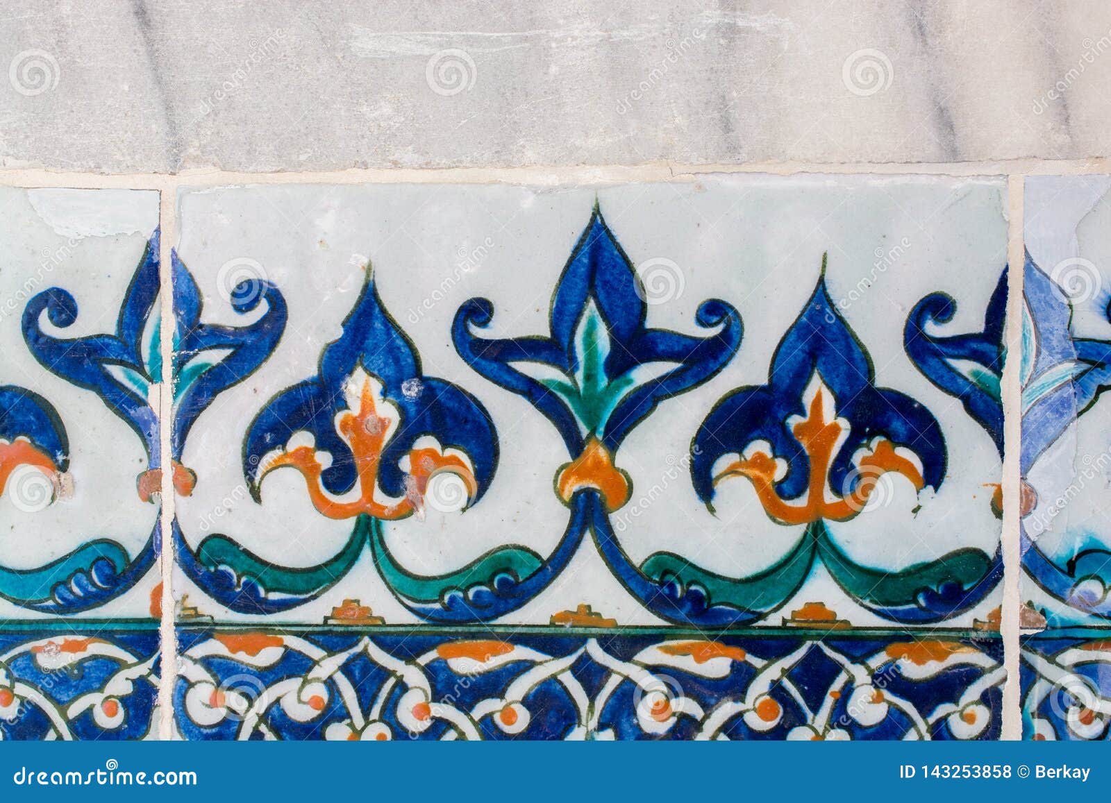 Ottoman Ancient Handmade Turkish Tiles Stock Photo - Image of ancient ...