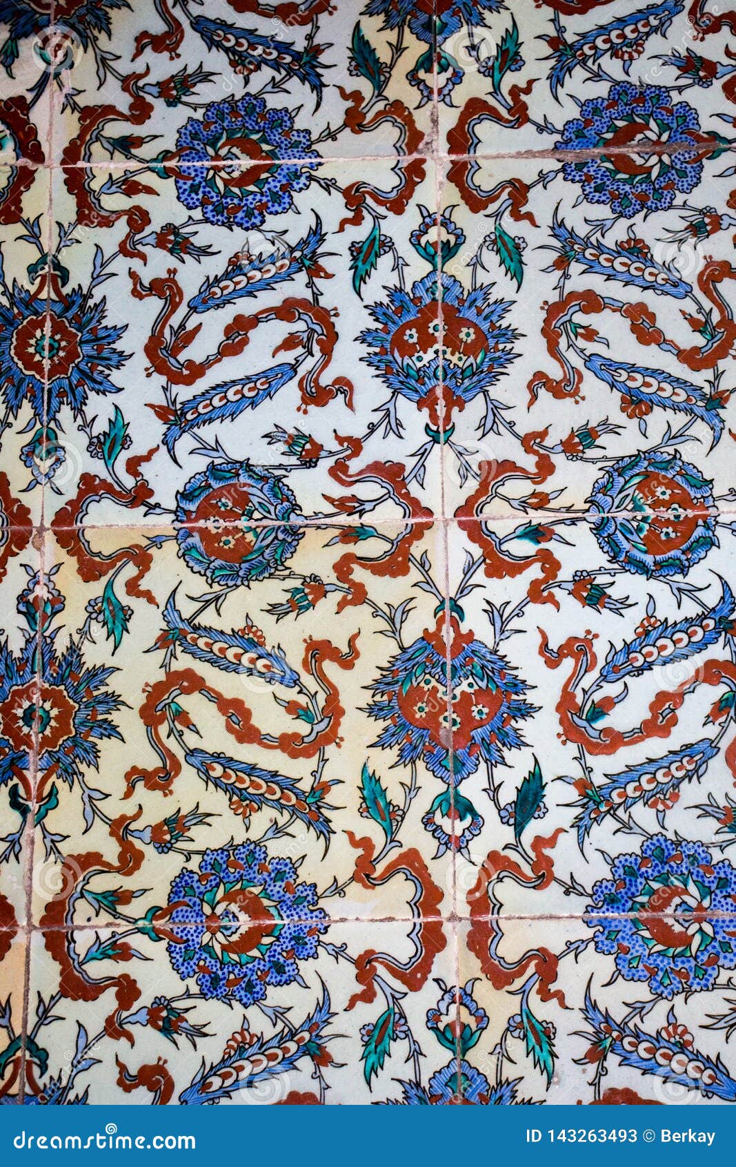 Ottoman Ancient Handmade Turkish Tiles Stock Image - Image of beautiful ...