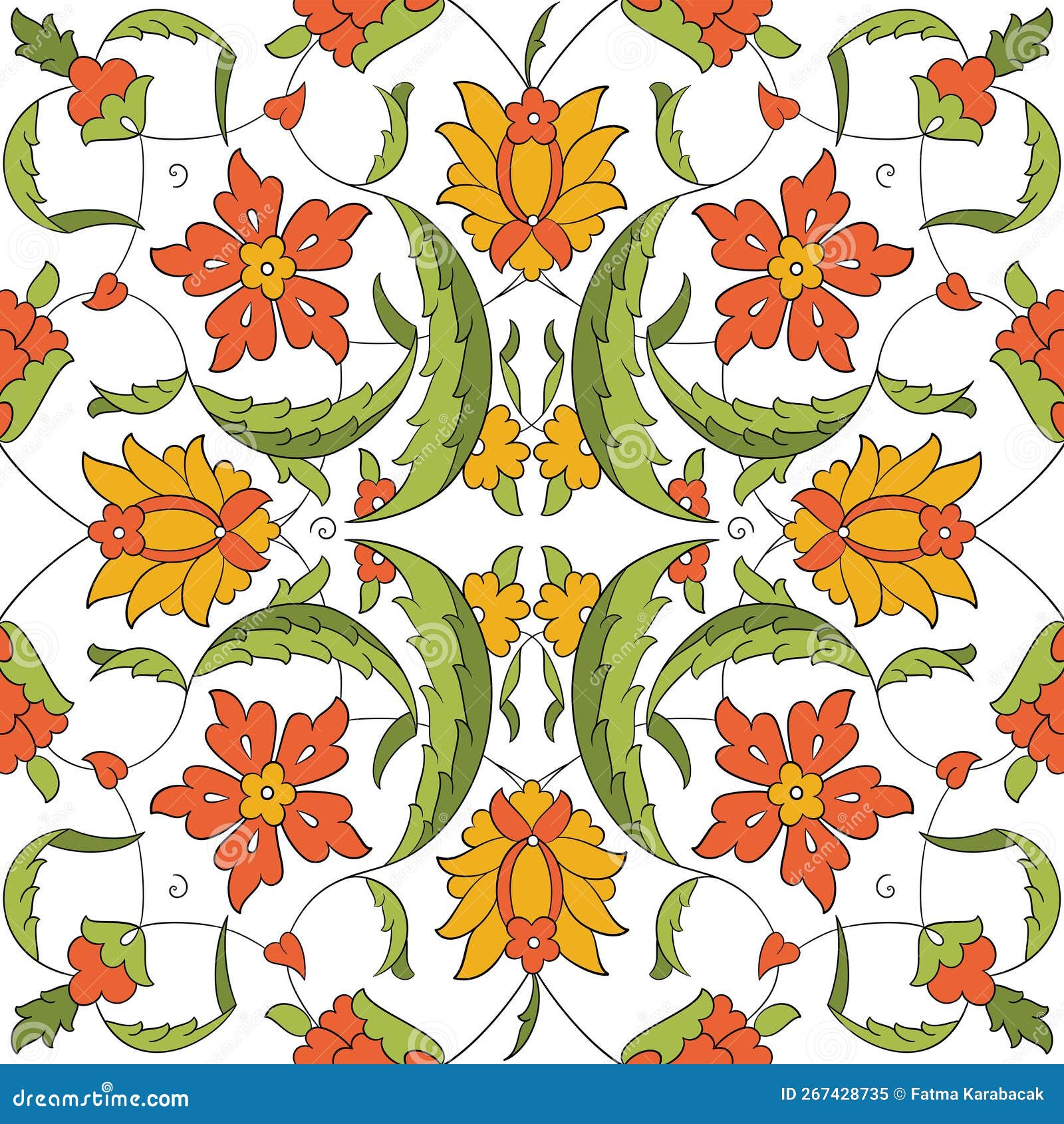 Ottoman Ancient Turkish Patterns Stock Vector - Illustration of decor ...