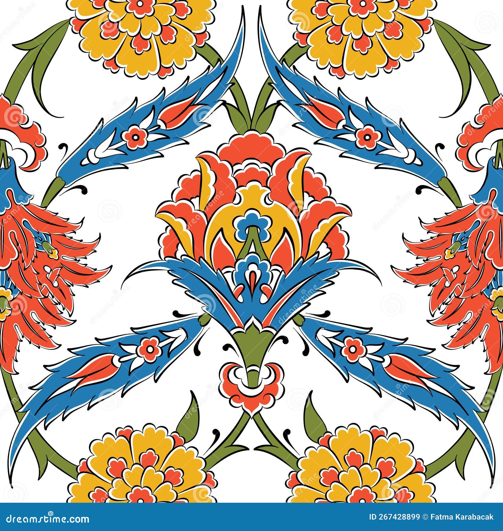 Ottoman Ancient Turkish Patterns Stock Vector - Illustration of print ...