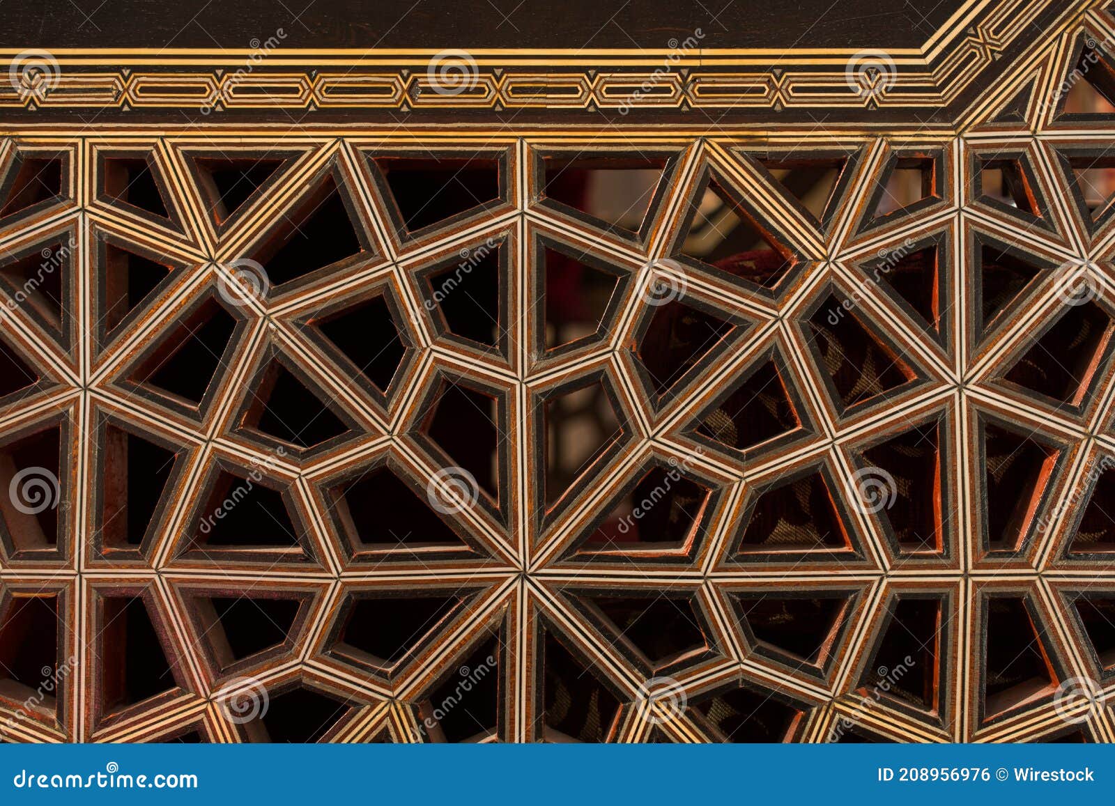 Ottoman Art in Geometric Patterns on the Wood Stock Photo - Image of ...