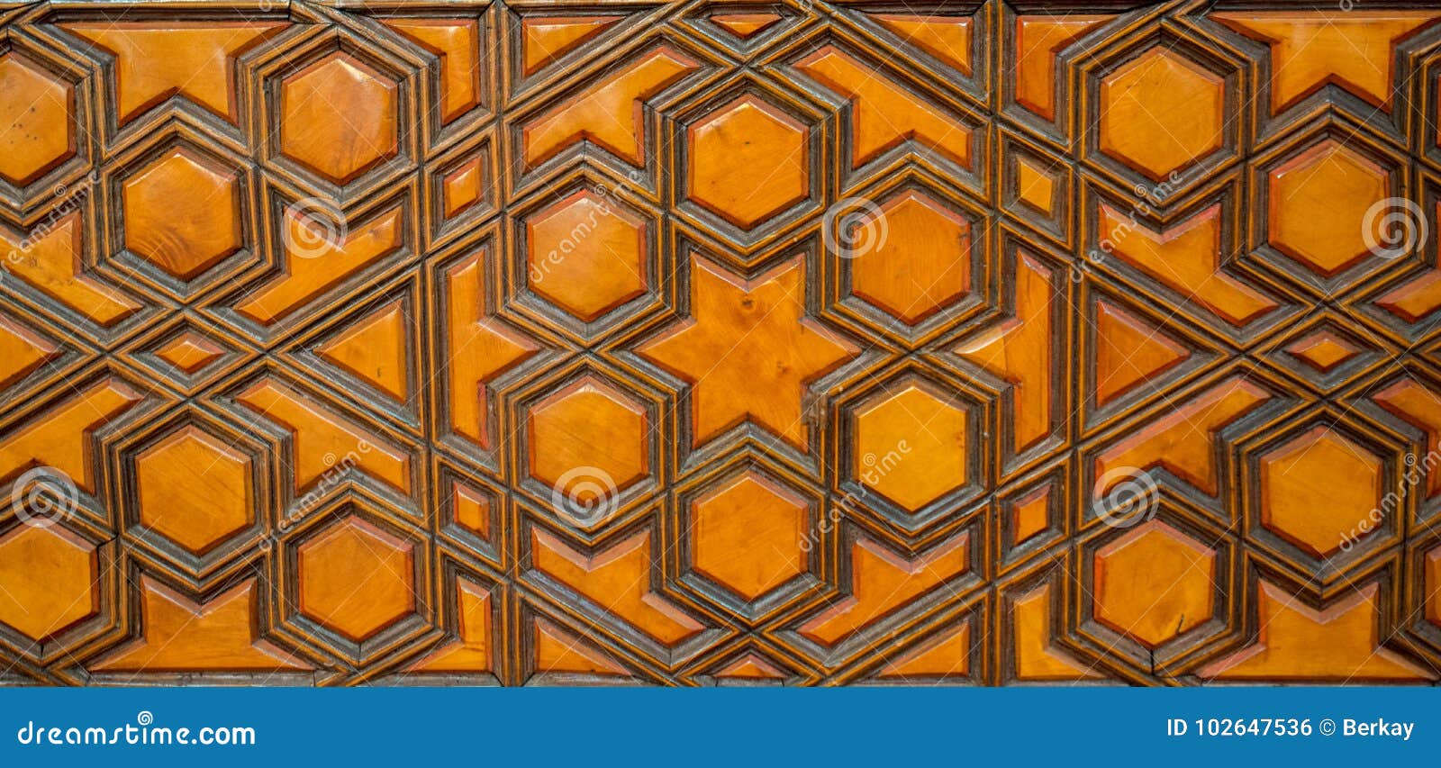 Ottoman Art with Geometric Patterns on Wood Stock Photo - Image of ...