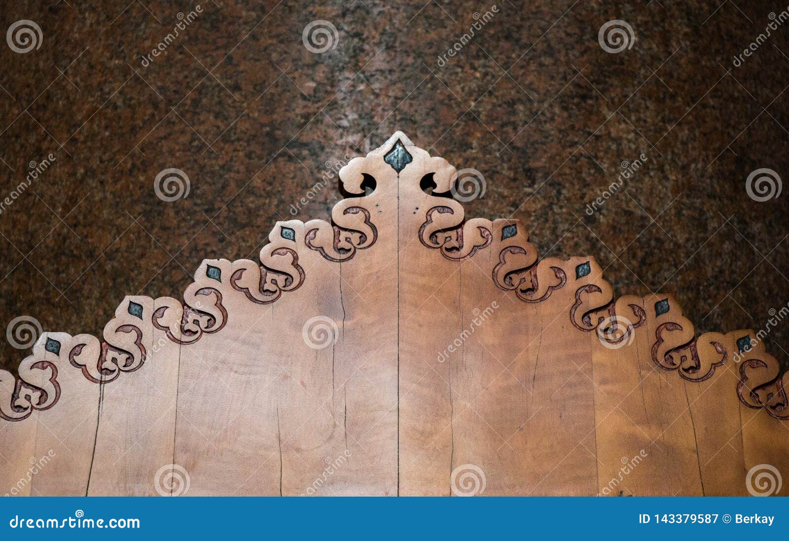 Ottoman Floral Patterns on Wood Stock Image - Image of decoration ...