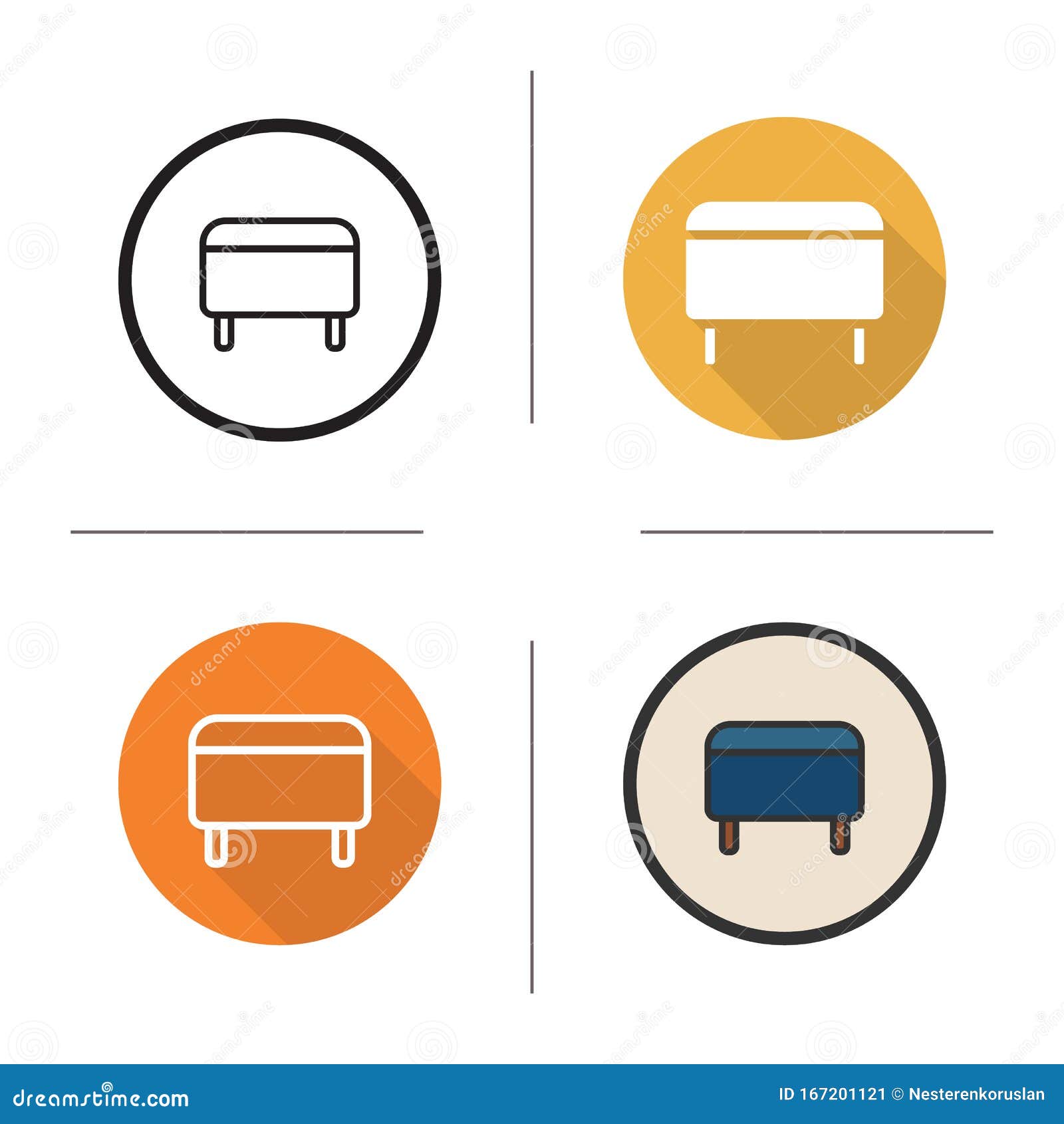 Ottoman icon stock vector. Illustration of design, interior - 167201121