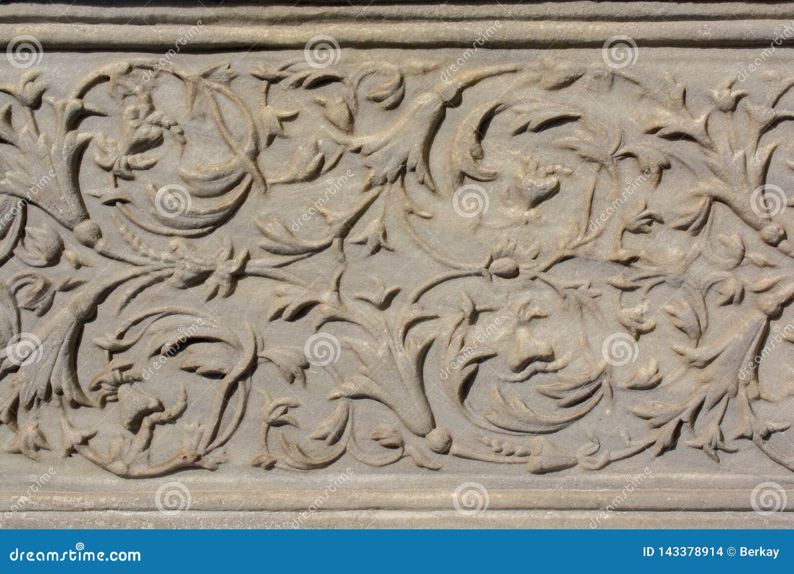 Ottoman Marble Carving Art in Floral Patterns Stock Photo - Image of ...