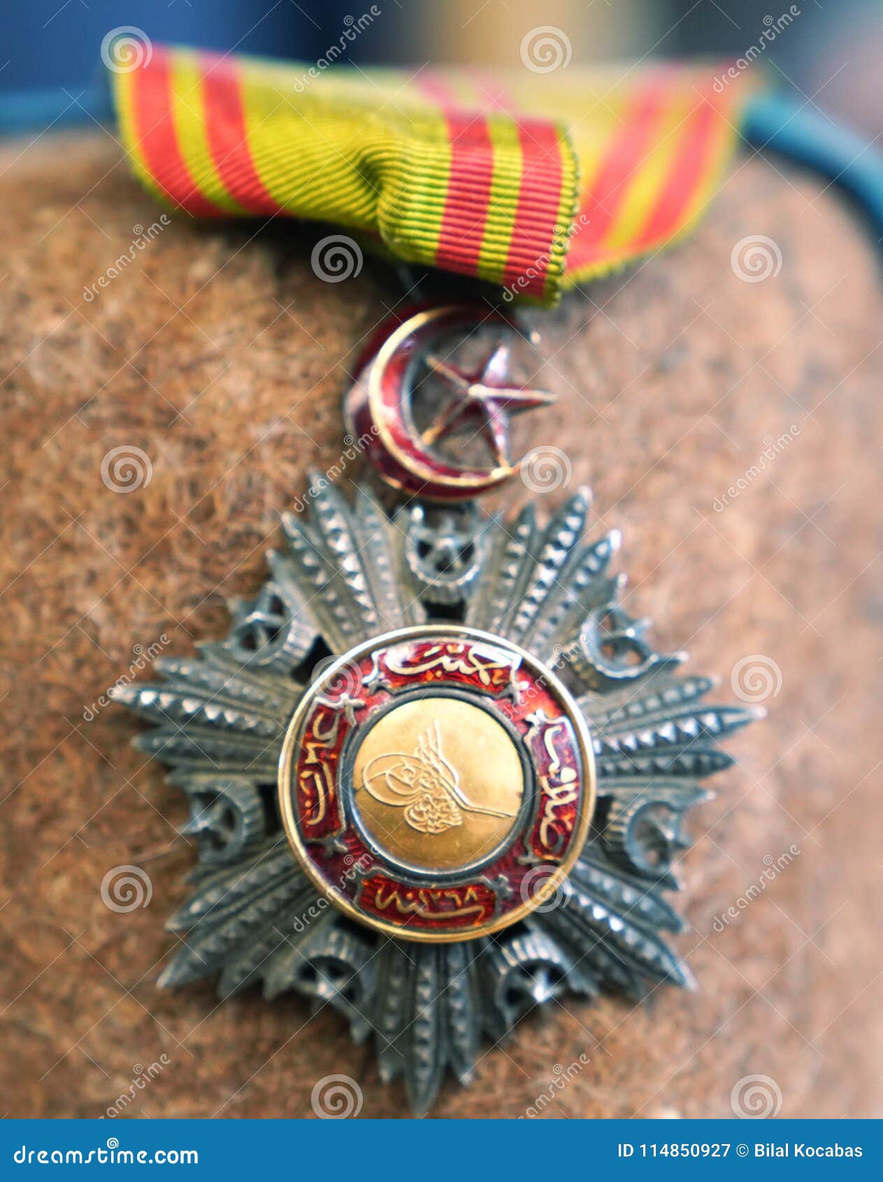 Ottoman Medal with Star and Crescent Stock Image - Image of medals ...