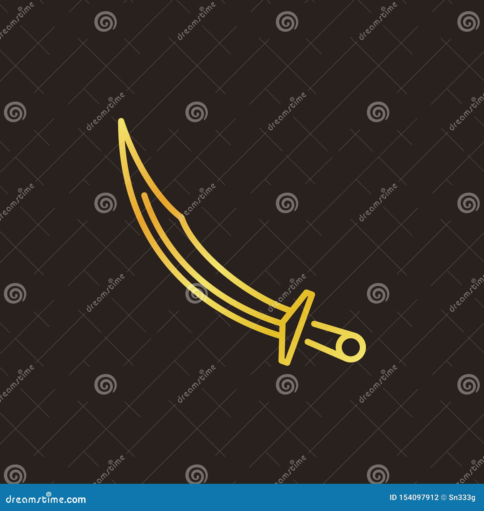 Scimitar Vector Icon On White Background. Flat Vector Scimitar Icon ...