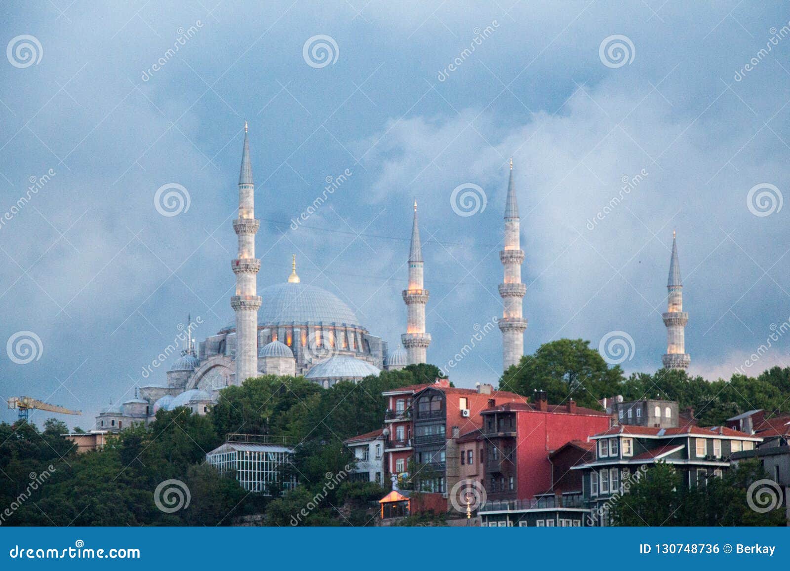 Ottoman Style Mosque in Istanbul Stock Photo - Image of religion, blue ...