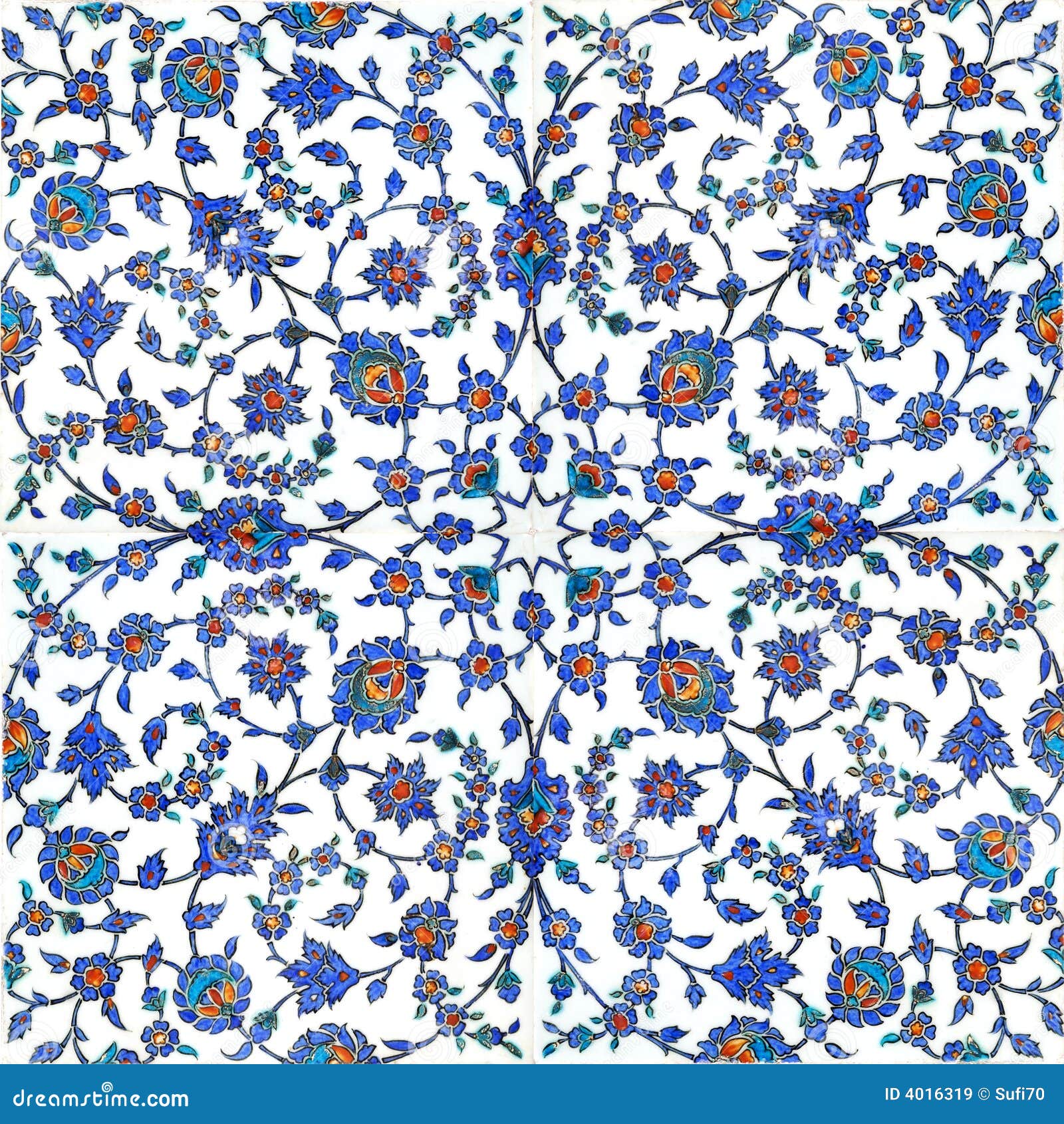 Ottoman tiles stock image. Image of classical, background - 4016319