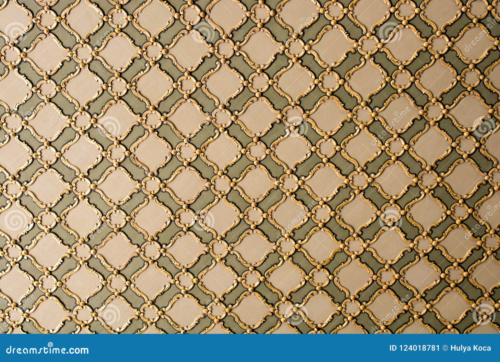 Ottoman Art with Geometric Patterns on Wood Stock Image - Image of ...