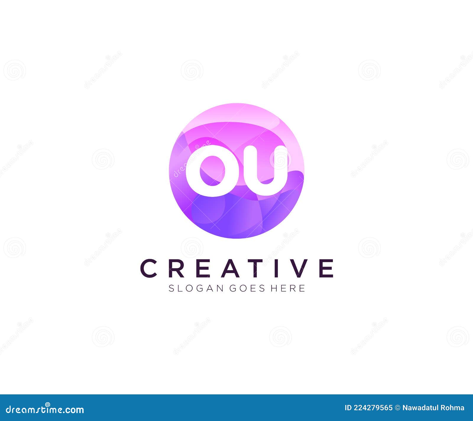 OU Initial Logo with Colorful Circle Template Vector Stock Vector ...