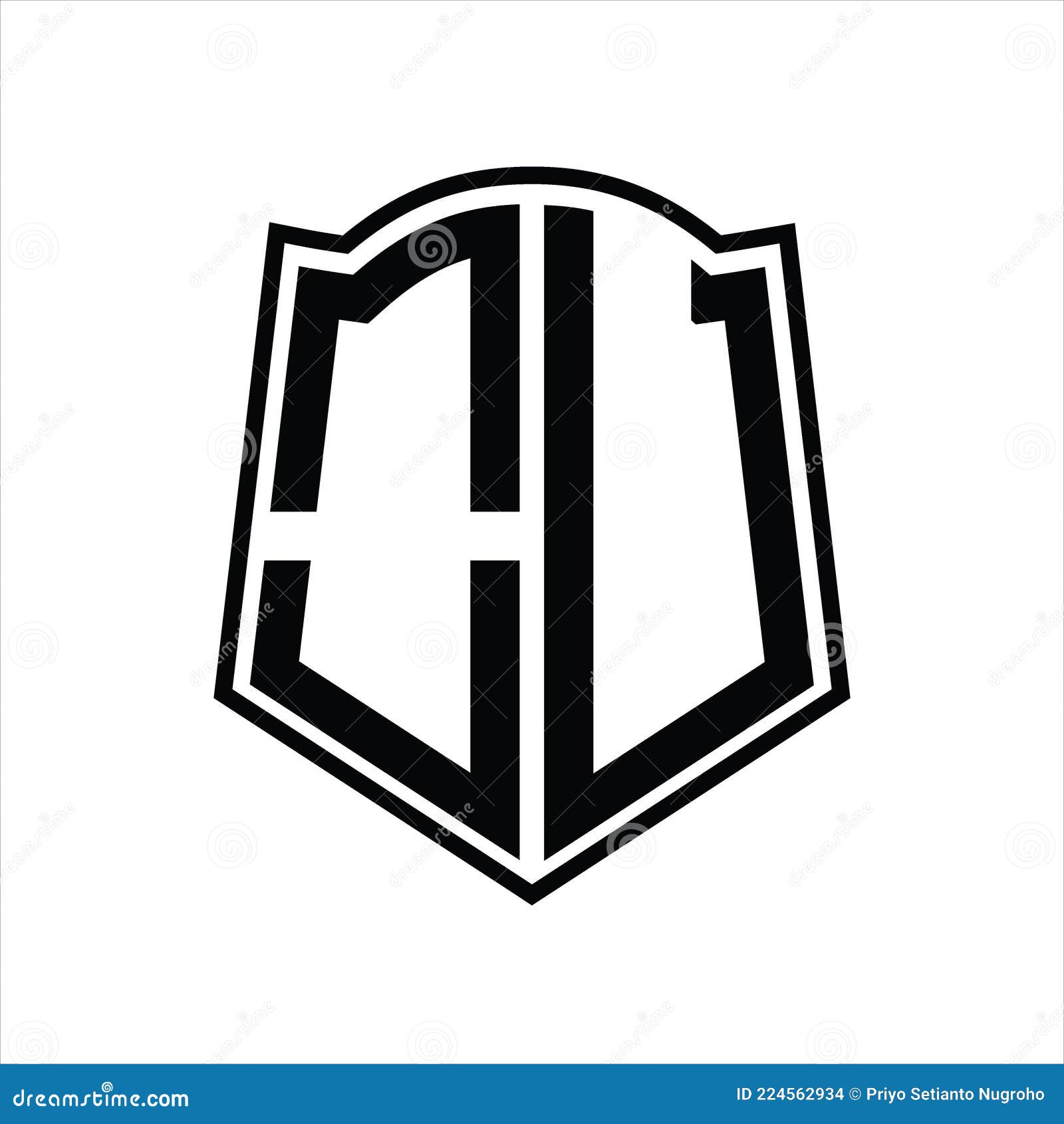 OU Logo Monogram with Shield Shape Outline Design Template Stock Vector ...