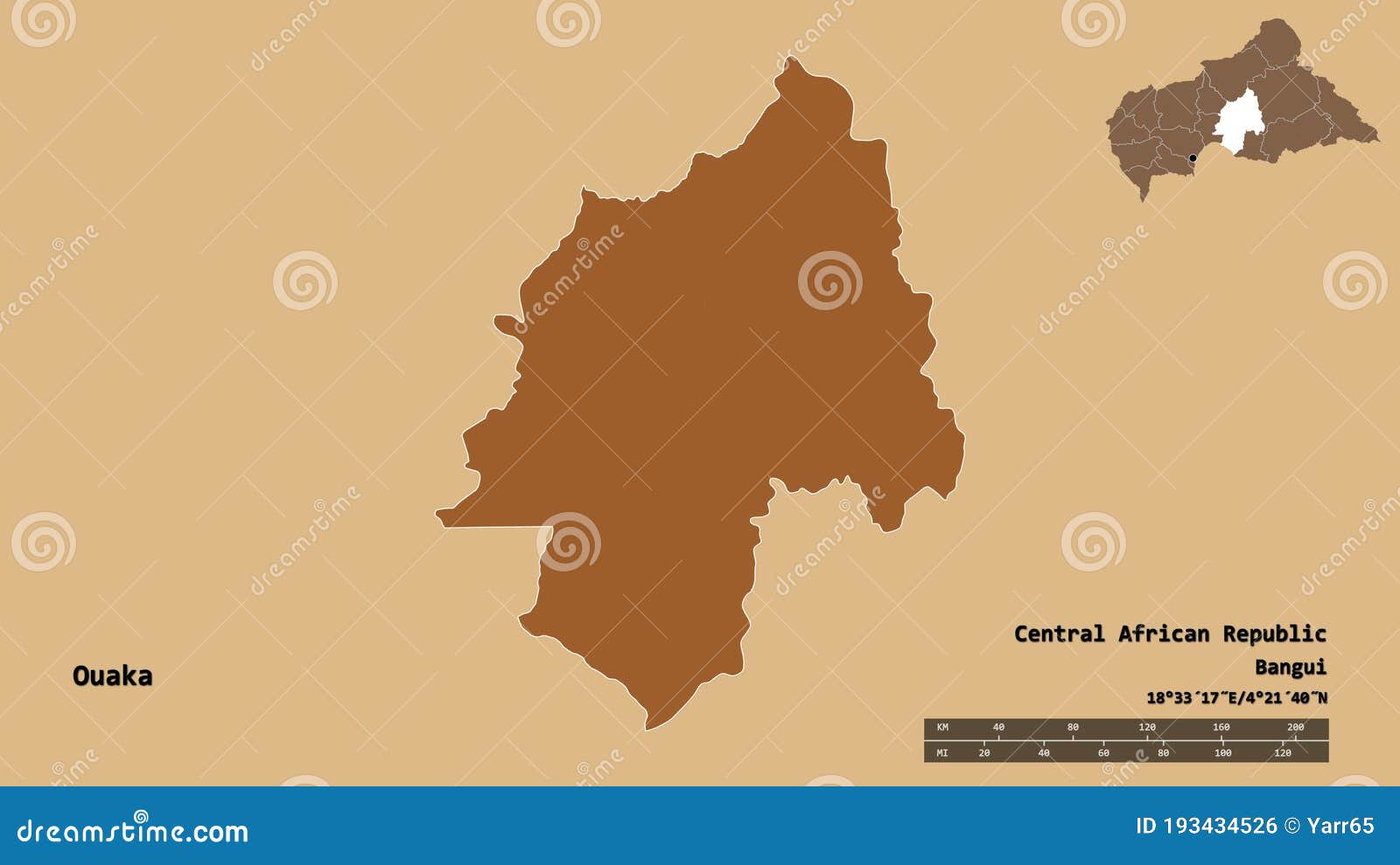 Ouaka, Prefecture of Central African Republic, Zoomed. Pattern Stock ...
