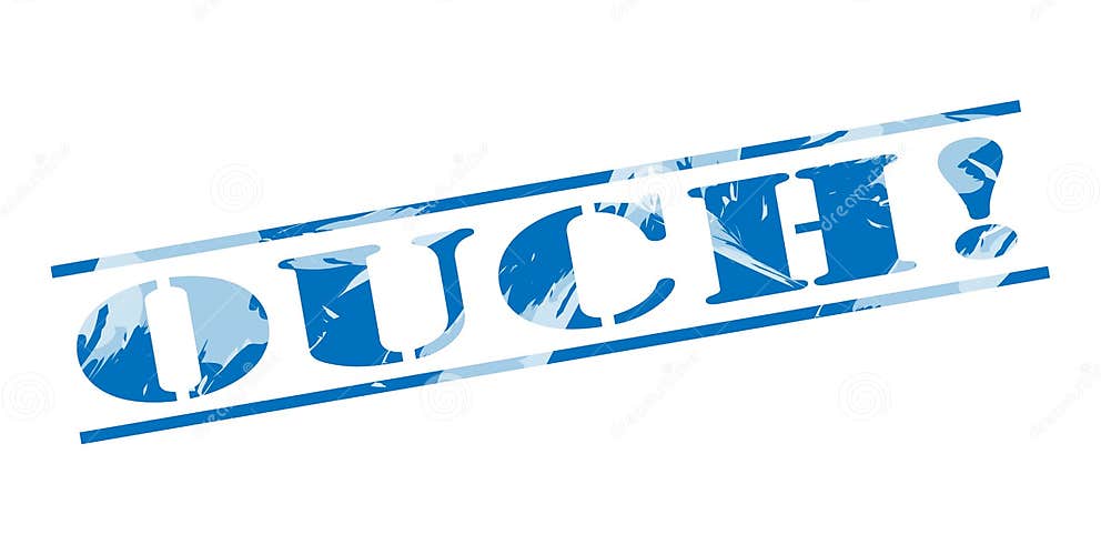 Ouch blue stamp stock illustration. Illustration of grungy - 98289040