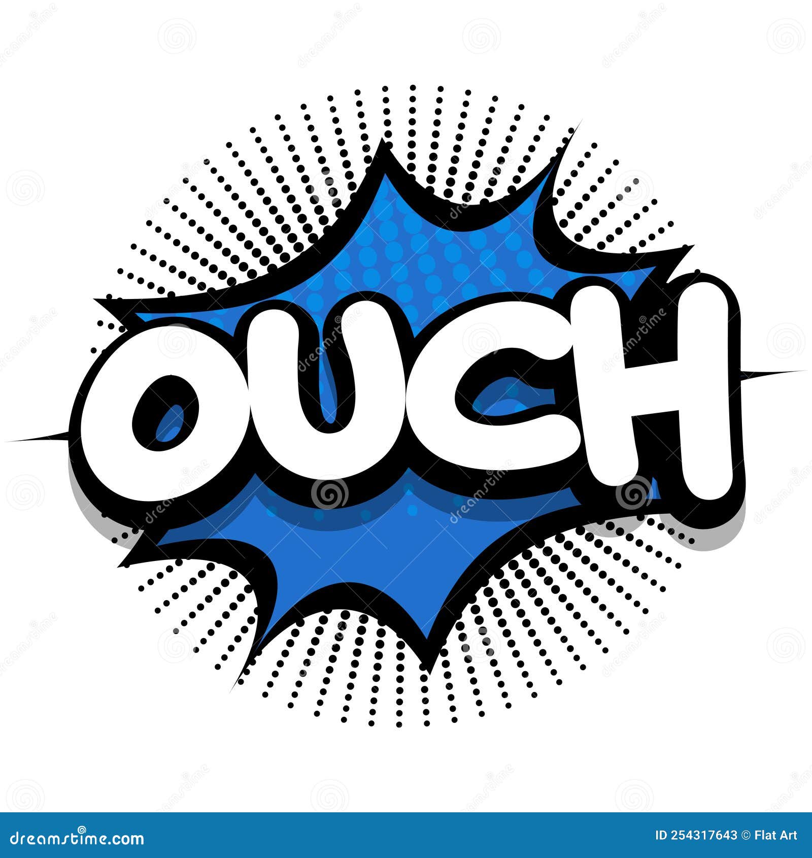 Ouch Comic Rainbow Text Cartoon Vector | CartoonDealer.com #247629909