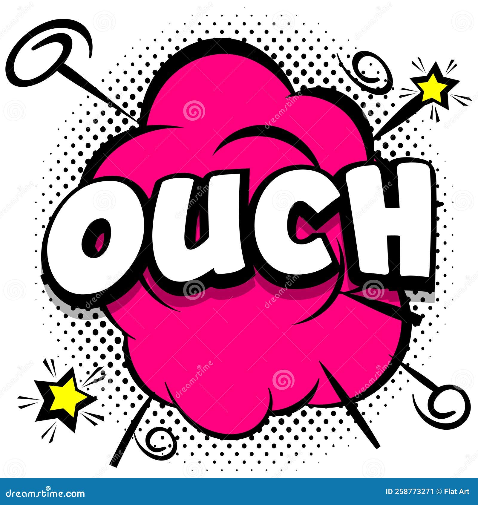 Ouch Comic Rainbow Text Cartoon Vector | CartoonDealer.com #247629909