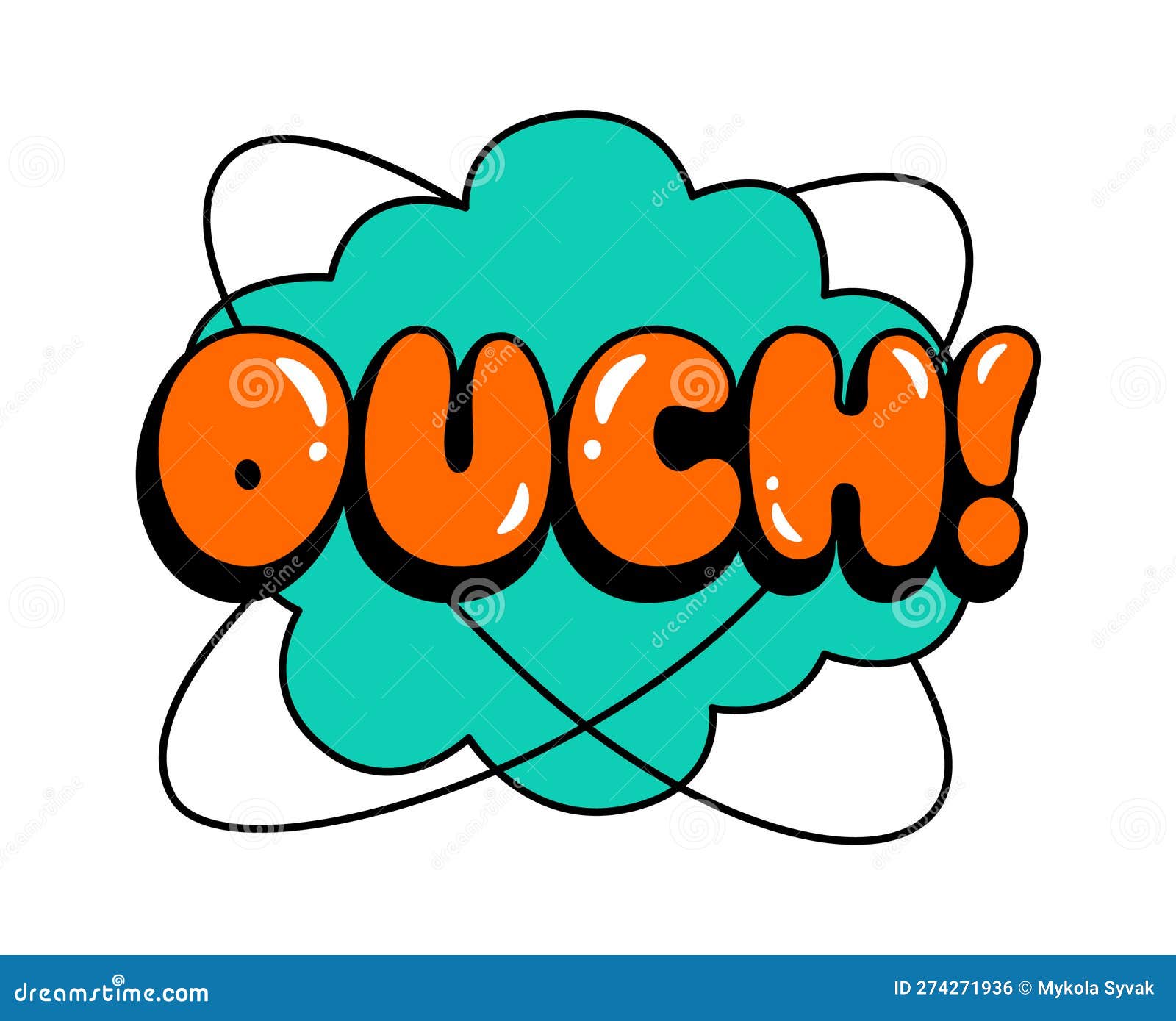 Ouch Comic Rainbow Text Cartoon Vector | CartoonDealer.com #247629909