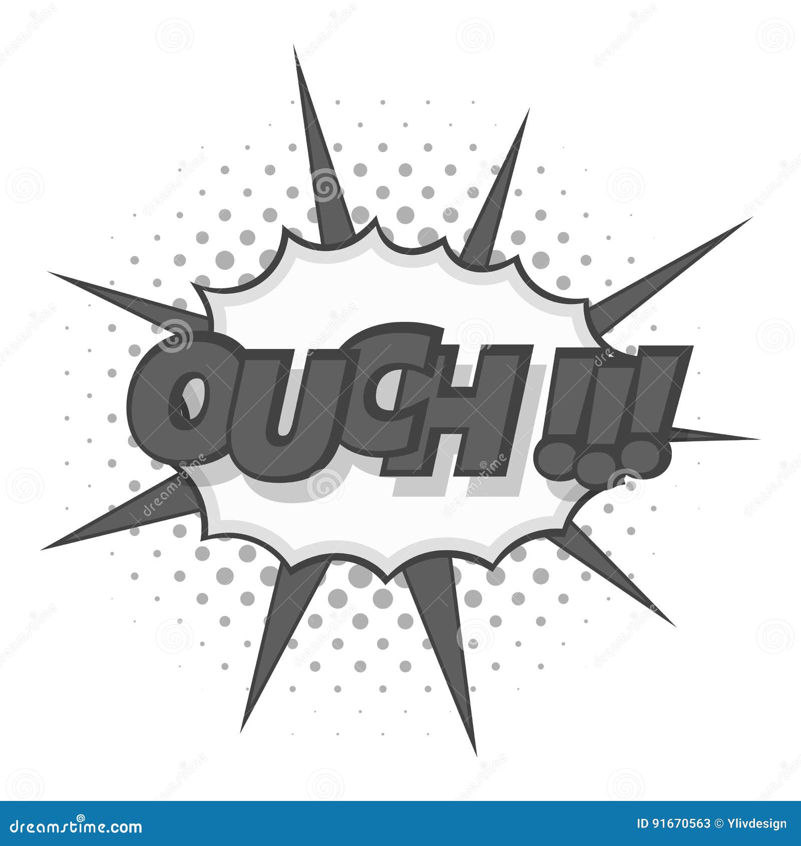 OUCH Comic Speech 3d Text Style Effect Cartoon Vector | CartoonDealer ...